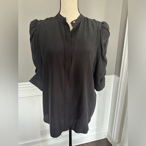 Frame Denim | Tops | Nwt Frame Gillian Puff Sleeve Silk Blouse L | Poshmark
